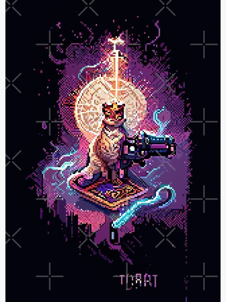 "cat with laser gun #11 animal tarot card" Sticker for Sale by ...