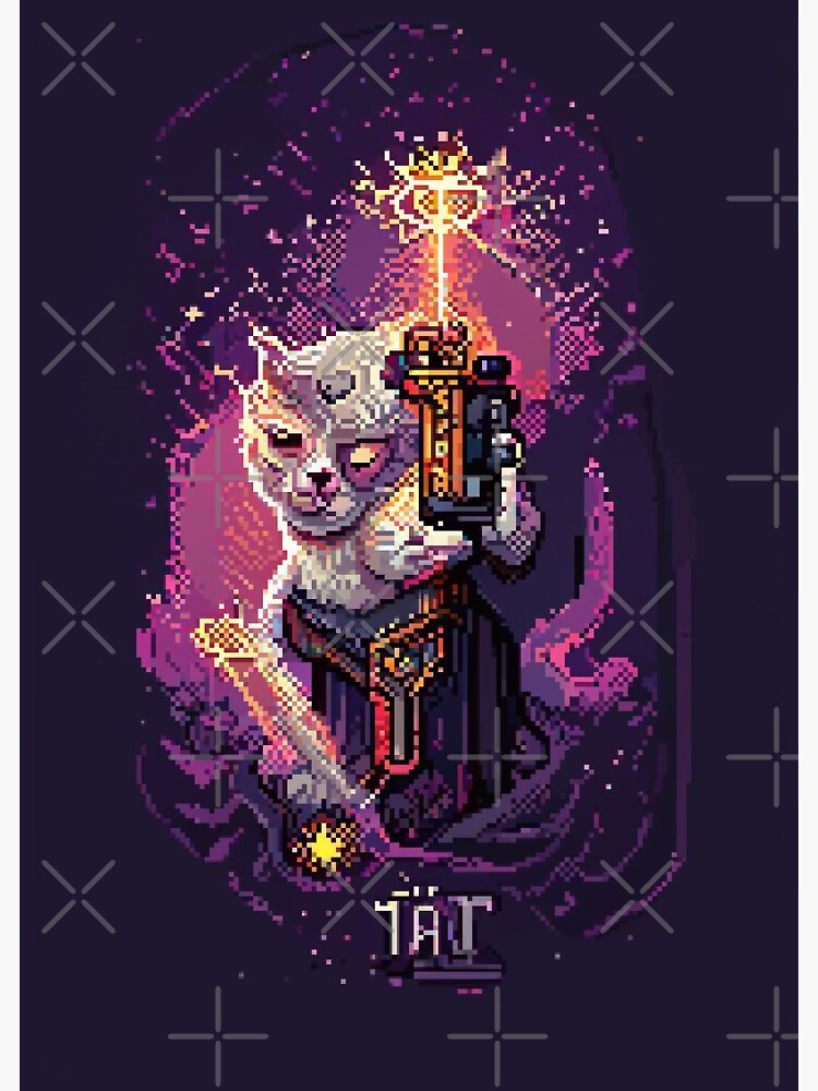 "cat with laser gun #12 animal tarot card" Sticker for Sale by ...