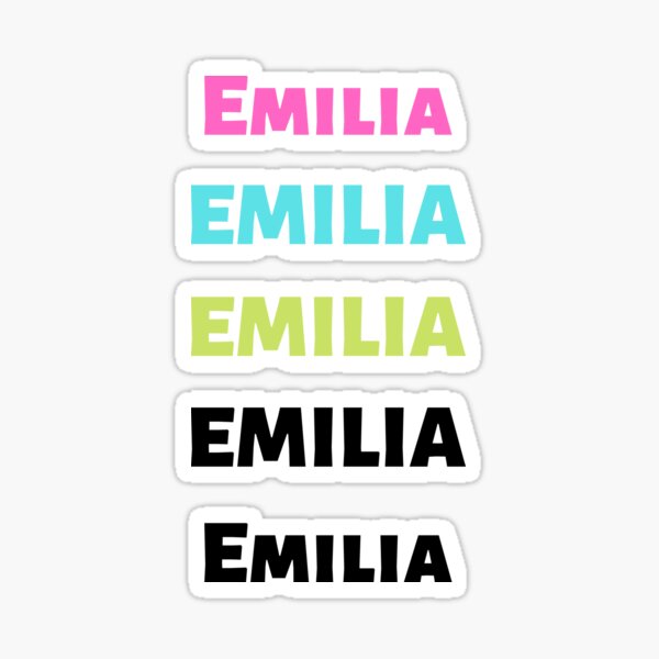"Emilia" Sticker for Sale by PODdezaine | Redbubble