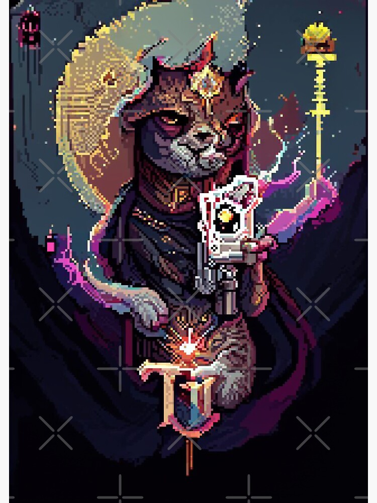 "cat with laser gun #14 animal tarot card" Sticker for Sale by ...