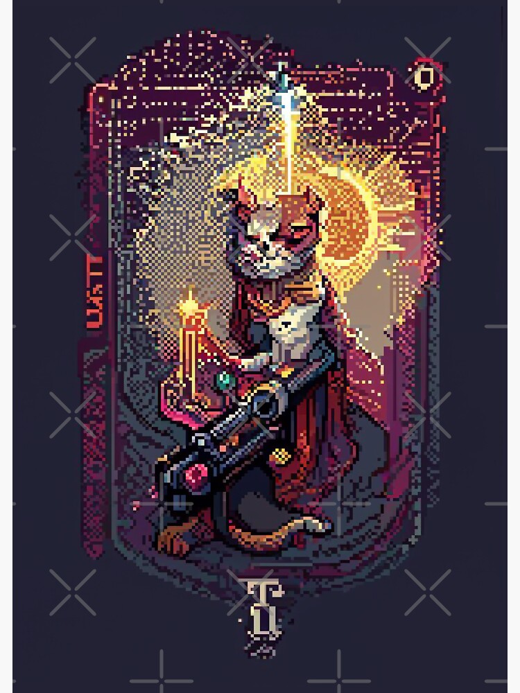 "cat with laser gun #15 animal tarot card" Sticker for Sale by ...