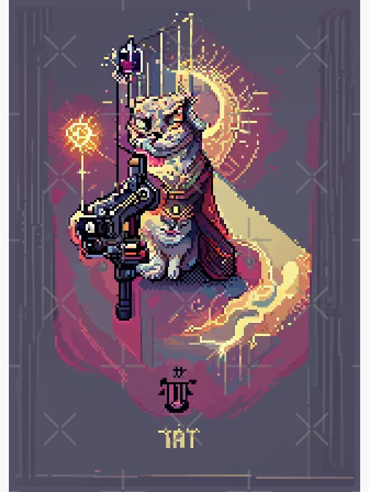 "cat with laser gun #17 animal tarot card" Sticker for Sale by ...