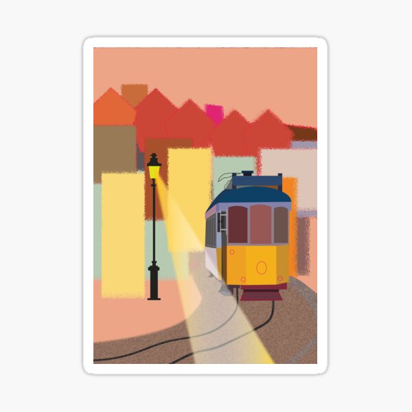 "Tram in Lisbon " Sticker for Sale by PanteliMze | Redbubble