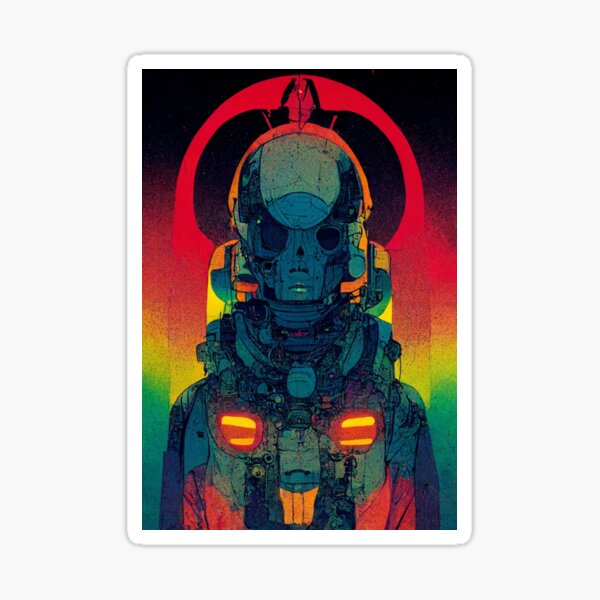 "Cyborg Mecha Dead Solider" Sticker for Sale by SliceOfColor | Redbubble