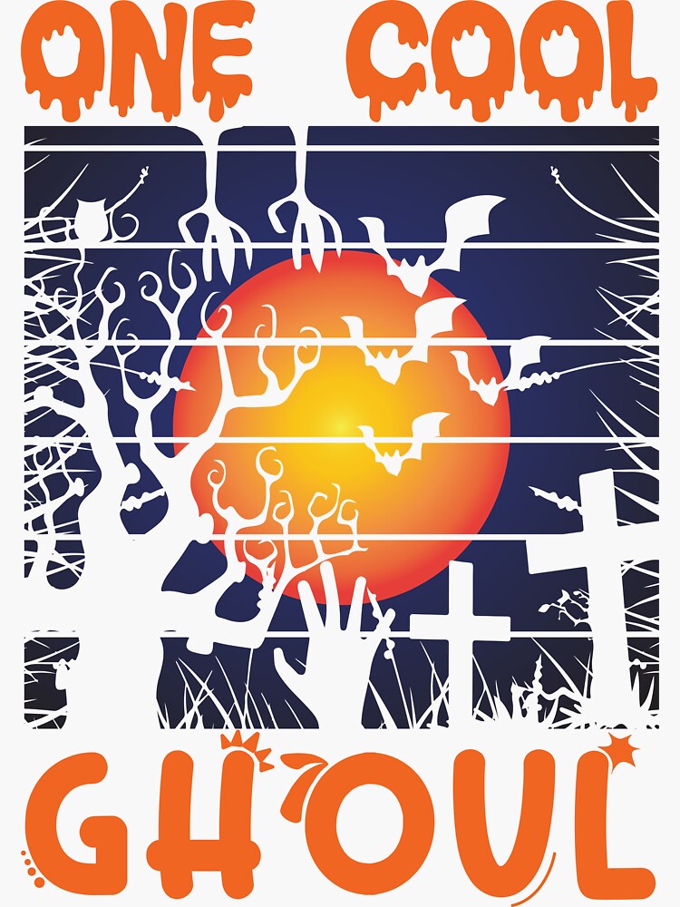 "one Cool ghou" Sticker for Sale by GeoffreyStewart | Redbubble