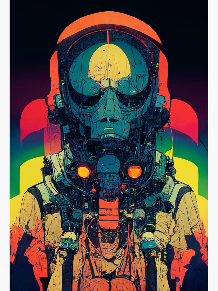 "Cyborg Mecha Dead Astonaut Pilot" Sticker for Sale by SliceOfColor ...