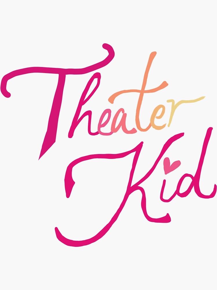 "Theater Kid Cursive lettering swirl pink heart" Sticker for Sale by ...