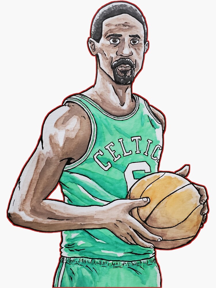 "Bill Russell " Sticker for Sale by HarshBaranwal | Redbubble