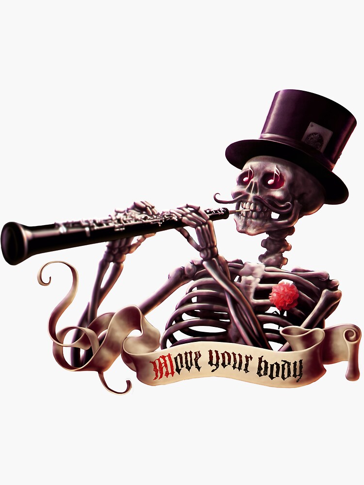""Move your body!" - The undead musician" Sticker for Sale by ...