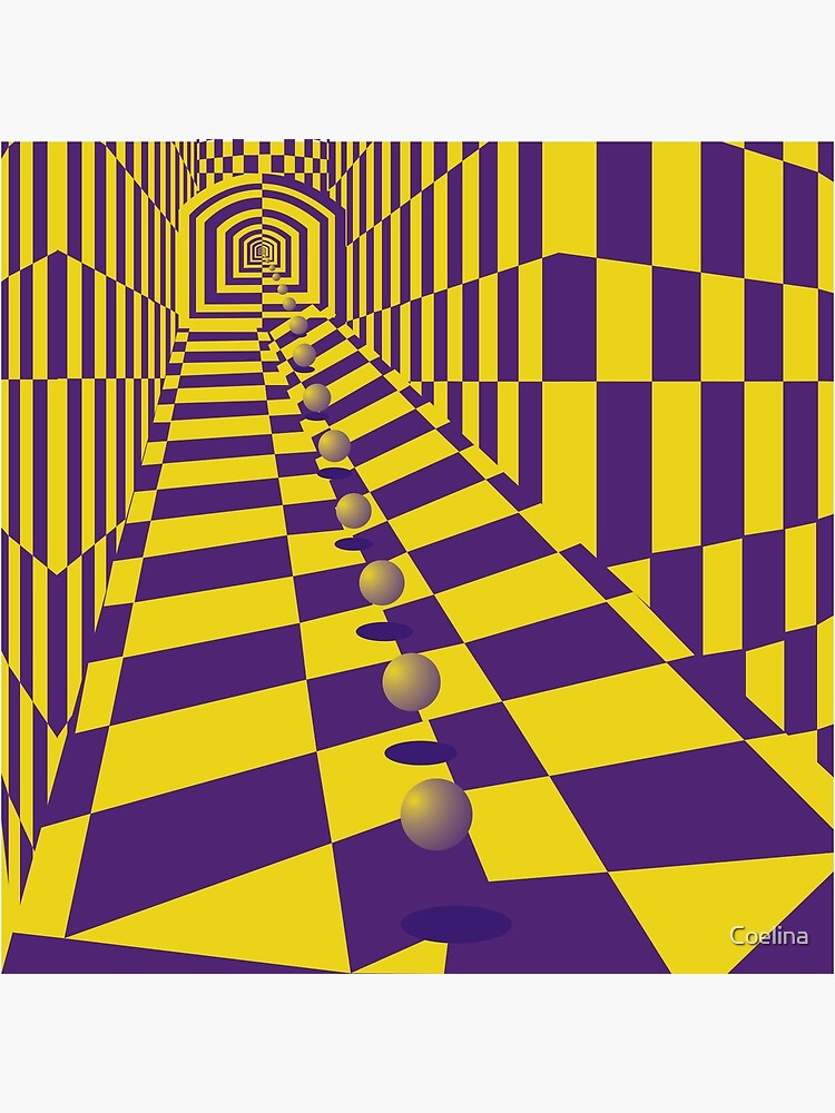 "Tilting Hallway Optical Illusion " Art Print by Coelina | Redbubble