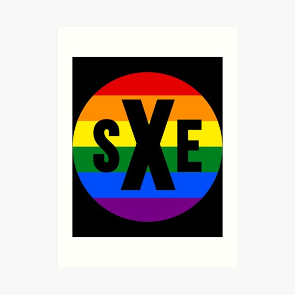 "sXe Straight Edge LGBTQ Rainbow Logo " Art Print for Sale by DaniaTalave | Redbubble