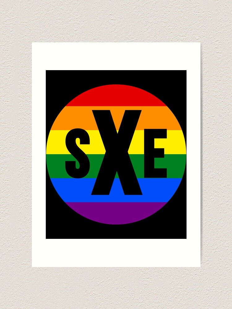 "sXe Straight Edge LGBTQ Rainbow Logo " Art Print for Sale by ...