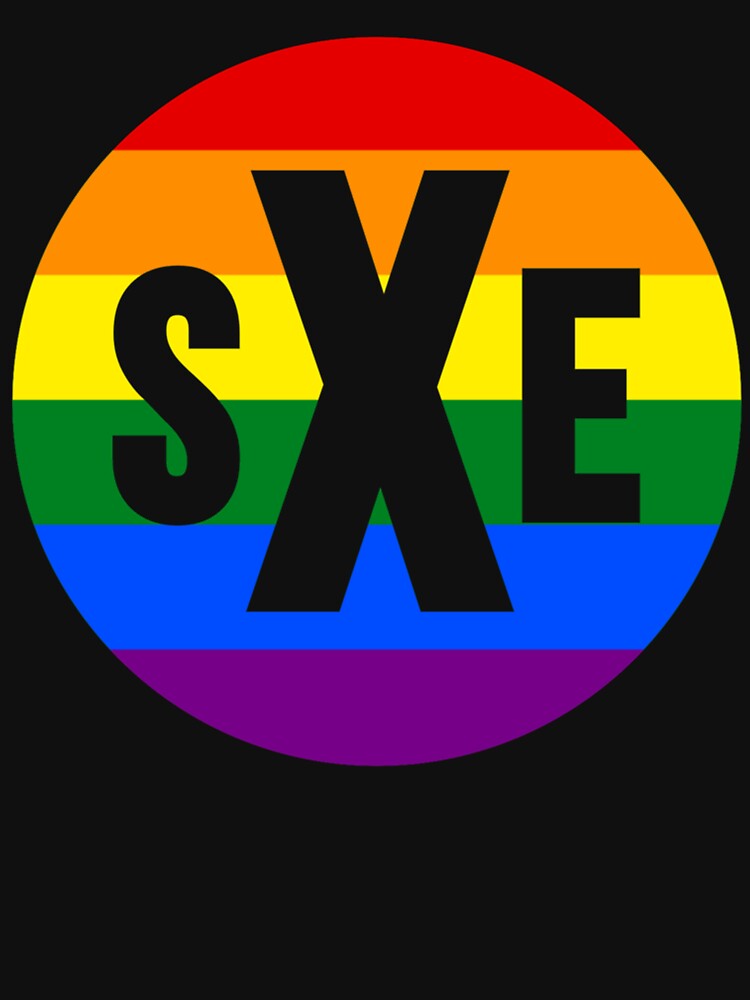 "sXe Straight Edge LGBTQ Rainbow Logo " T-shirt for Sale by DaniaTalave | Redbubble | straight ...