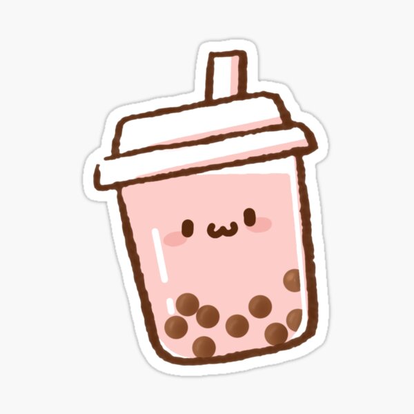 "Strawberry Bubble Tea" Sticker for Sale by heyminimo | Redbubble