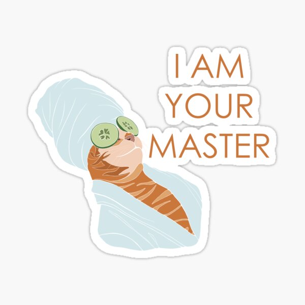 "Cartoon cat Funniest t shirts I am your master" Sticker for Sale by ...