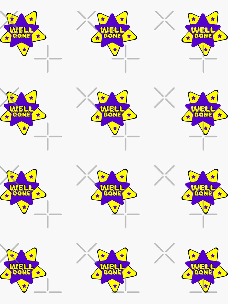 "Well Done Fun Cute Colourful Teacher Parent Reward Motivational ...