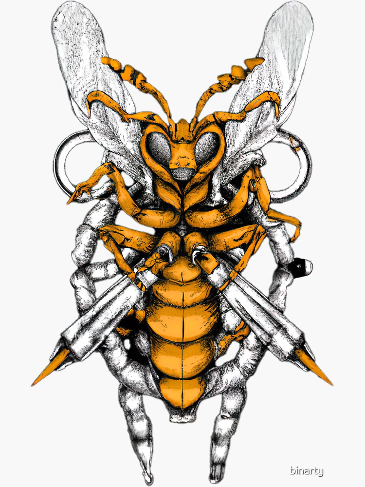 "Knight Wasp" Sticker for Sale by binarty | Redbubble