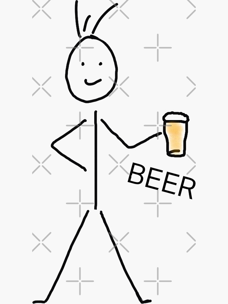 "Beer Matchstick Man" Sticker for Sale by Brownies22 | Redbubble
