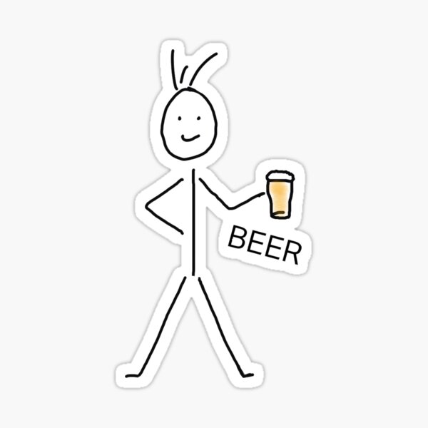 "Beer Matchstick Man" Sticker for Sale by Brownies22 | Redbubble