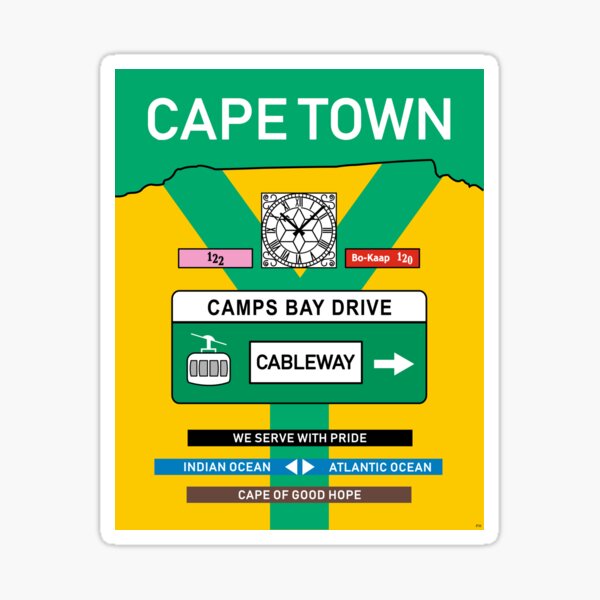 "South Africa Capetown Table Mountain Travel Vintage" Sticker for Sale ...
