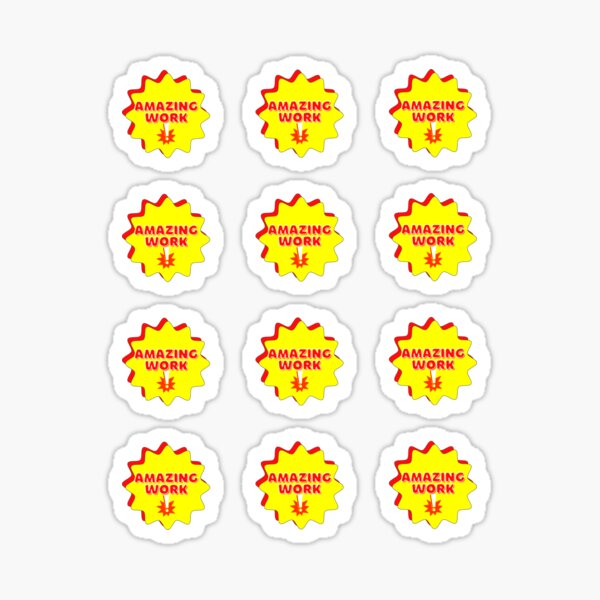 "Amazing Work Fun Cute Teacher Parent Reward Motivational" Sticker for ...