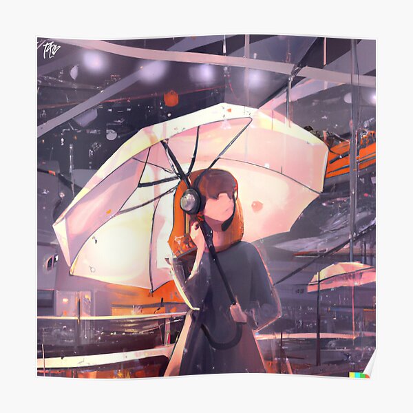 "LoFi Umbrella" Poster for Sale by AI-Designed | Redbubble
