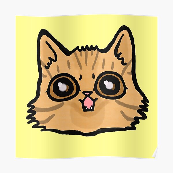 "happy cheese tabby cat 8" Poster for Sale by zitten | Redbubble
