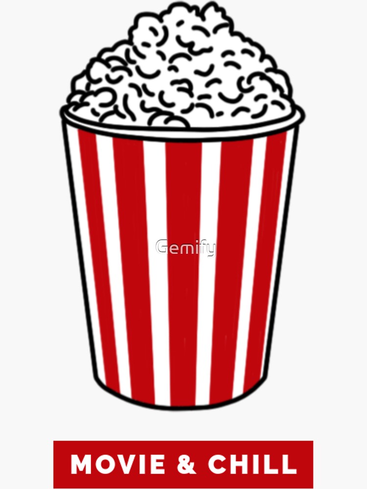 "Movie & Chill" Sticker for Sale by Gemify | Redbubble
