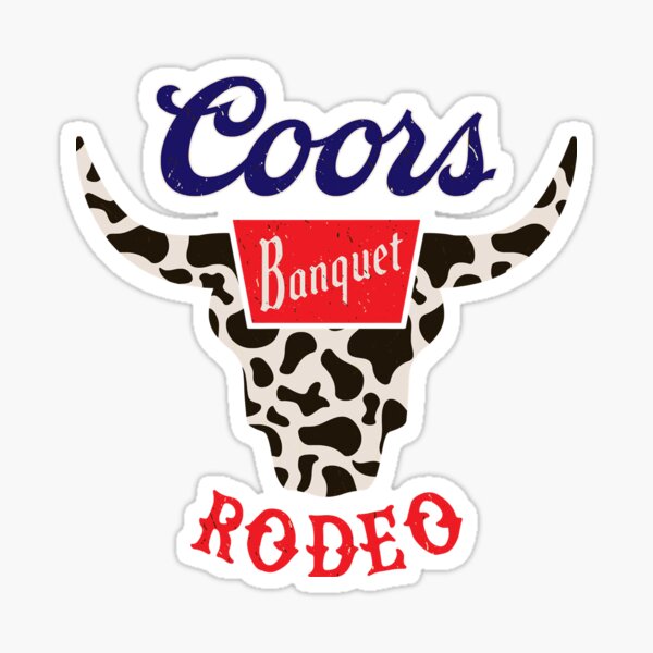 "Coors Banquet Rodeo Logo Distressed" Sticker for Sale by sarffixwan ...