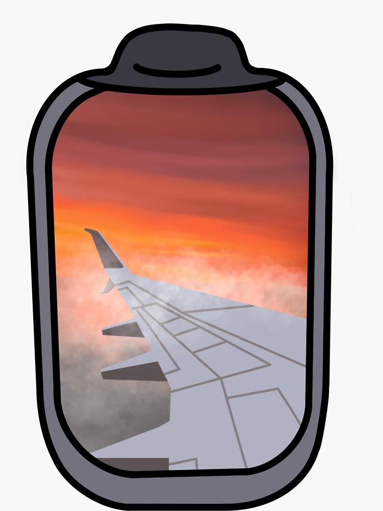 "Travel inspired airplane sunset window " Sticker for Sale by rachel ...