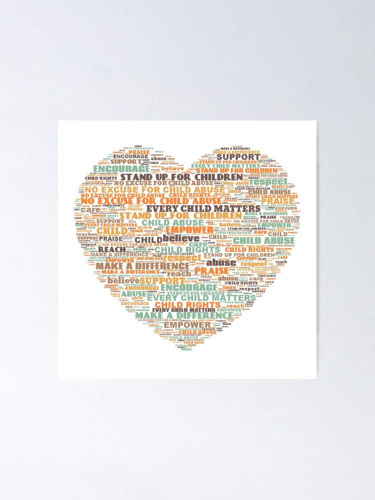 "Child Abuse Prevention Heart Word Cloud" Poster for Sale by ...