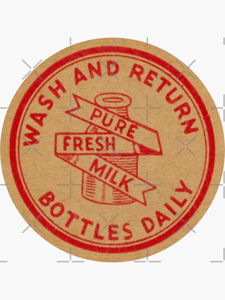 "Milk Bottle cap vintage" Sticker for Sale by LazyOracle | Redbubble