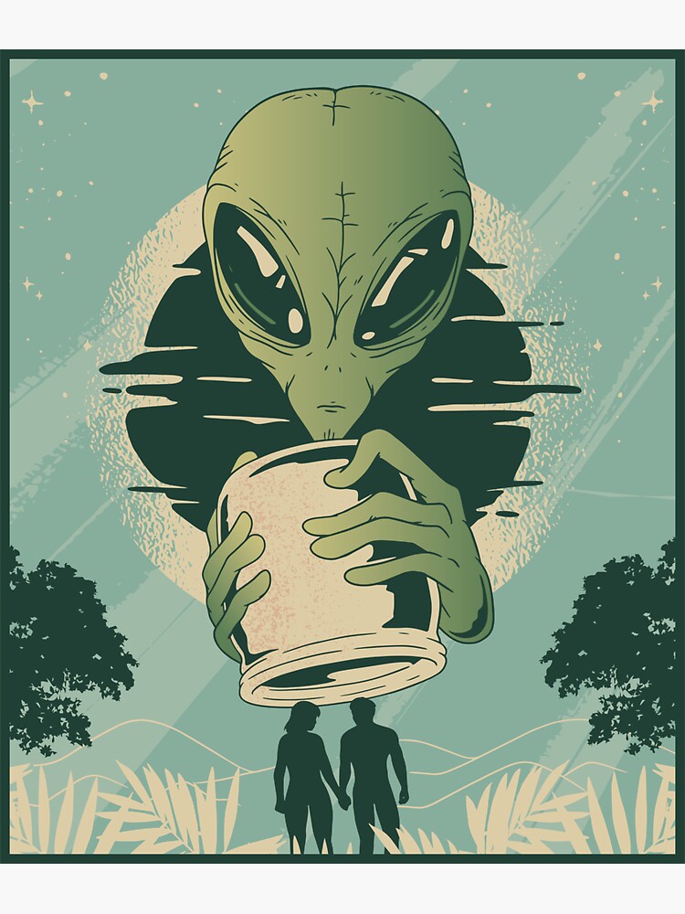 "Kopie von Alien Waving T-Shirt I Aliens Greetings UFO" Sticker for ...