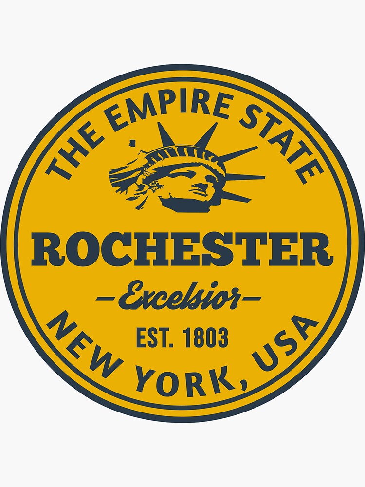 "Rochester New York Vintage Gold" Sticker for Sale by GypsyBuddy ...