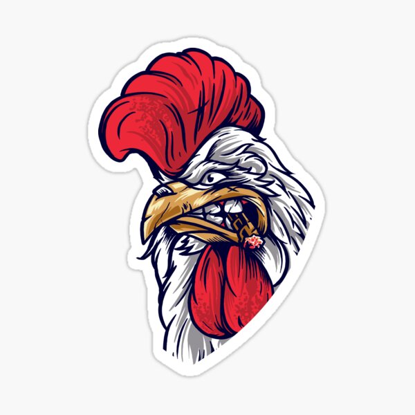 "Angry Rooster, Rooster Head, Funny Rooster Tee" Sticker for Sale by ...