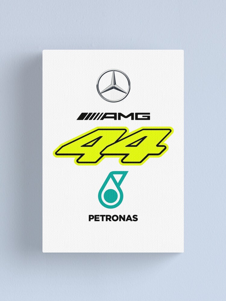 "Lewis Hamilton 44 Mercedes AMG Petronas Formula 1 Team Logos" Canvas ...