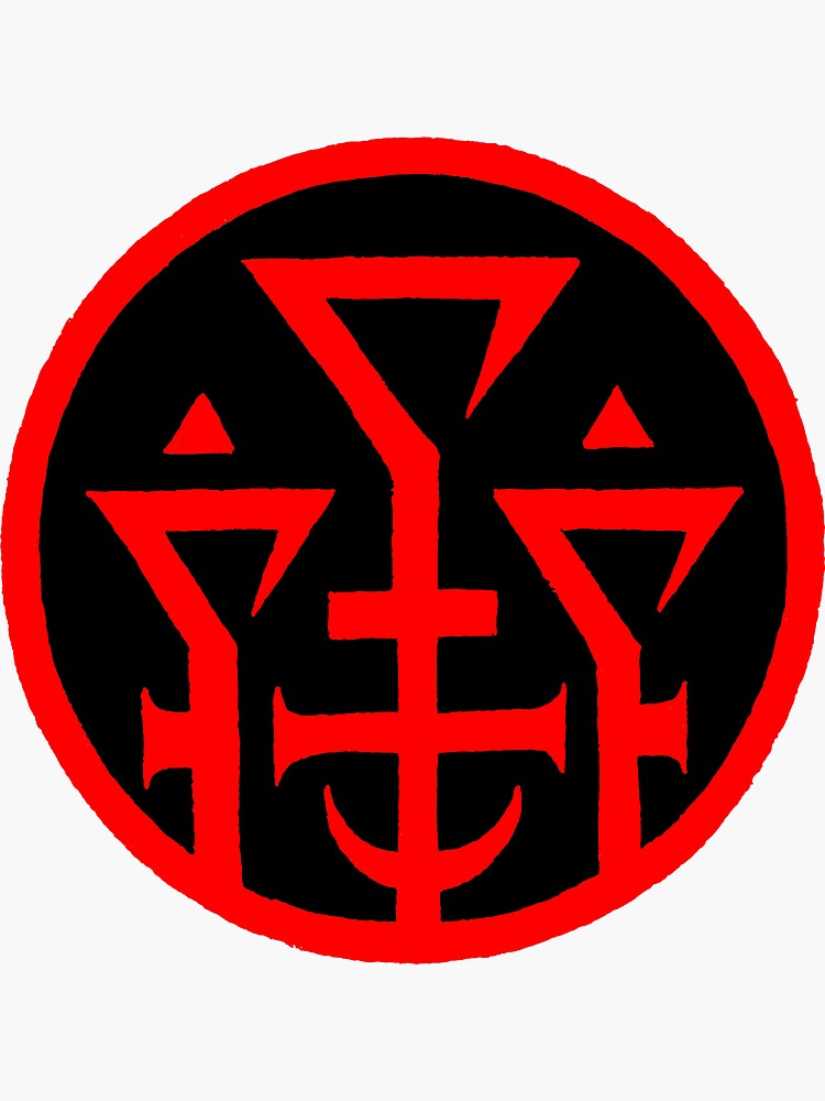 "Series 3-1 - Red Black Minimalist Demonic Rune Sticker" Sticker for ...