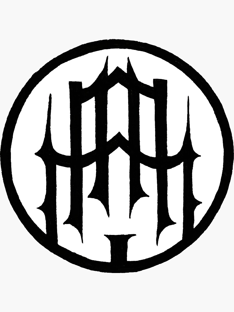 "Series 3-2 - Minimalist Demonic Rune Sticker Black & White" Sticker ...