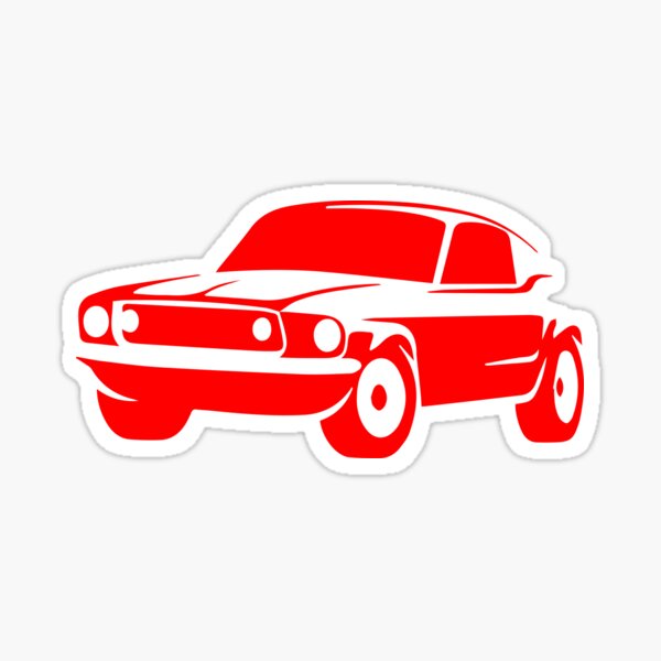 "funny retro red car" Sticker for Sale by hamzablk | Redbubble