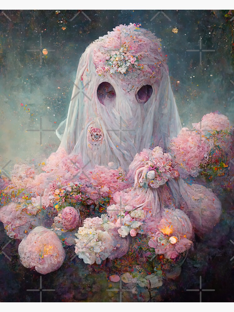 "Flower Ghost" Sticker for Sale by AVisionInPink | Redbubble