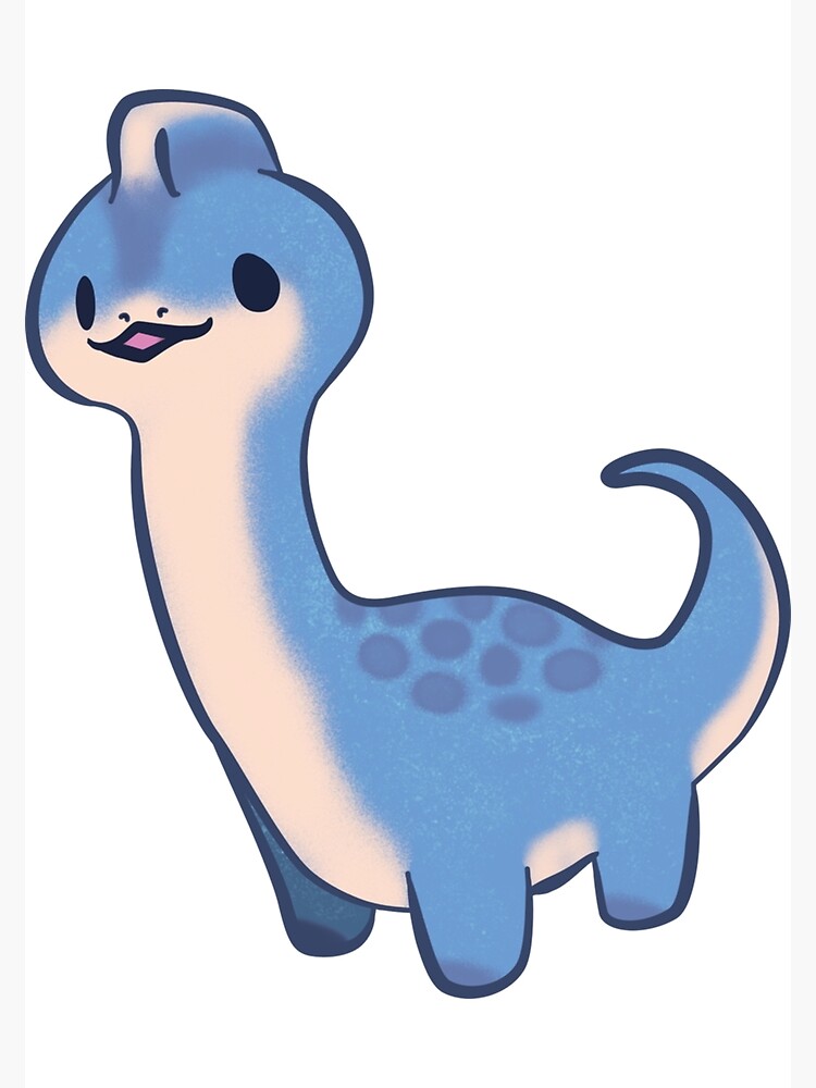 "Cute Chibi Long Neck Dinosaur - Sauropod Brachiosaurus Sticker" Poster ...