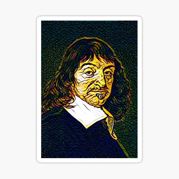 "Rene Descartes Artwork " Sticker for Sale by Suyogsonar25 | Redbubble