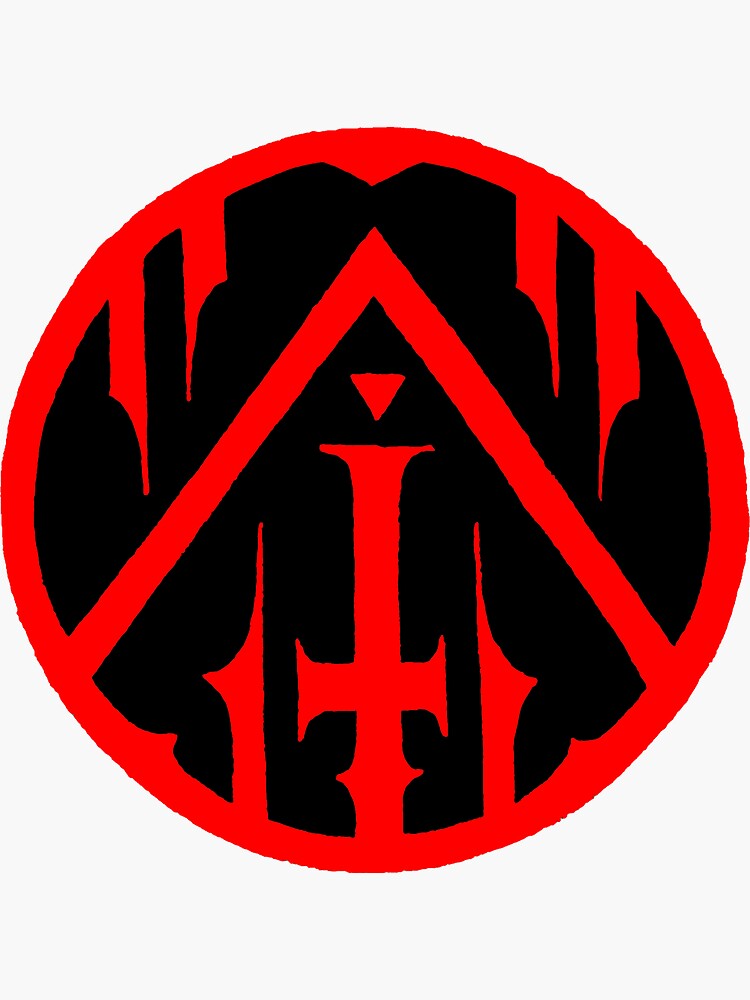 "Series 3-6 - Minimalist Demonic Rune Sticker Red & Black" Sticker for ...