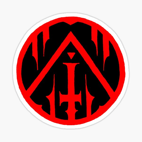 "Series 3-6 - Minimalist Demonic Rune Sticker Red & Black" Sticker for ...