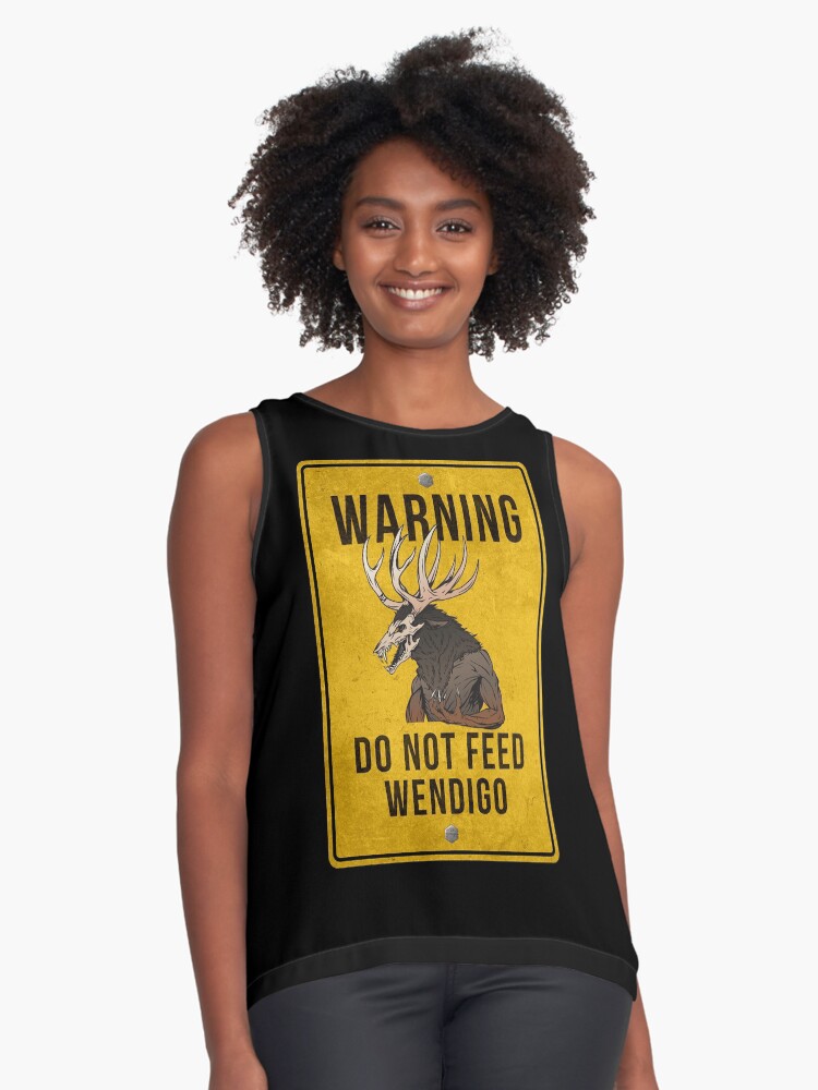 "Warning: Do Not Feed Wendigo - Cryptid Warning Sign" Sticker for Sale ...