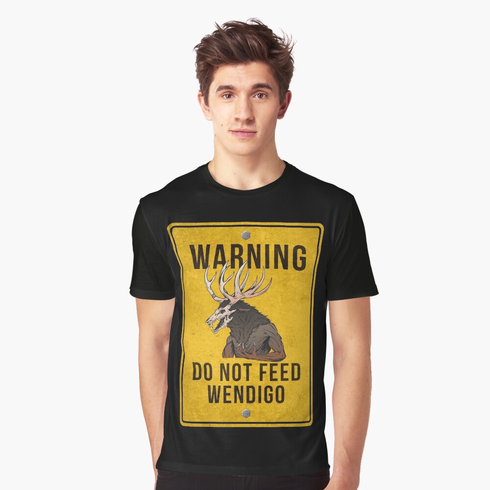 "Warning: Do Not Feed Wendigo - Cryptid Warning Sign" Sticker for Sale ...