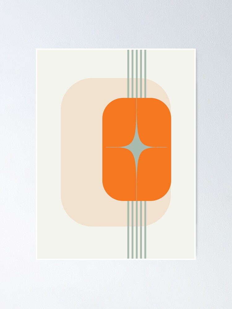 "Midcentury Orange and Teal" Poster for Sale by GiGiThomasArt | Redbubble