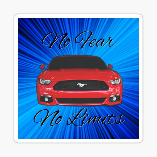 "No Fear No Limits Mustang" Sticker for Sale by Elvinine | Redbubble