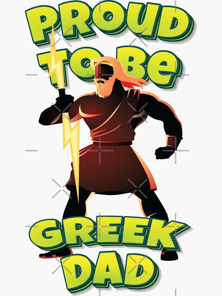"Proud To Be Greek Dad Zeus Greek God" Sticker for Sale by ...