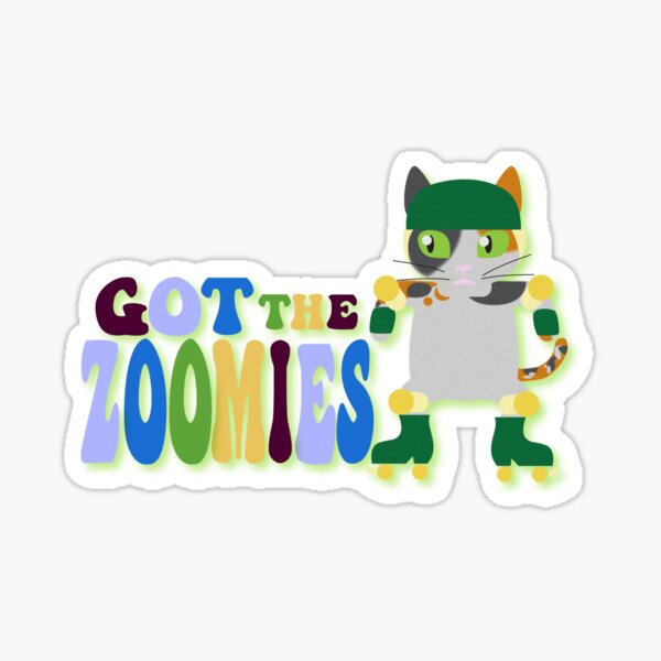 "Calico Cat got the Zoomies" Sticker for Sale by GraphixbySuzu | Redbubble